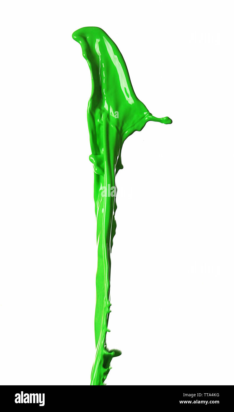 Paint splashing isolated on white Stock Photo - Alamy