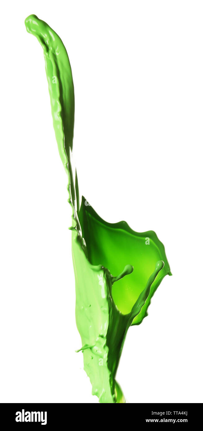 Paint splashing isolated on white Stock Photo - Alamy