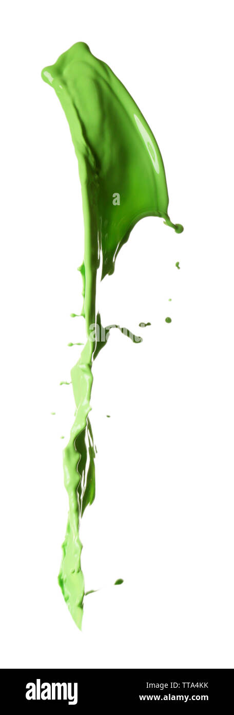 Paint splashing isolated on white Stock Photo - Alamy