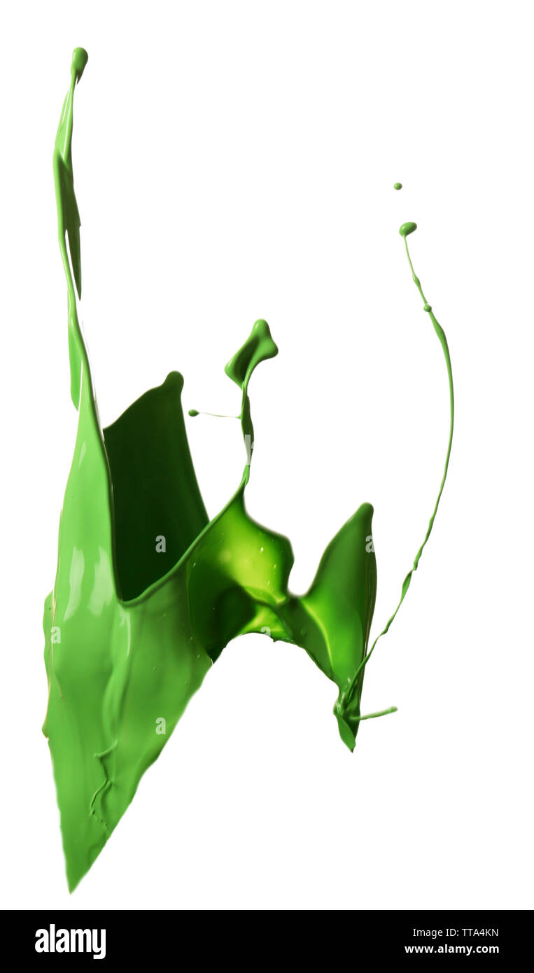 Paint splashing isolated on white Stock Photo - Alamy
