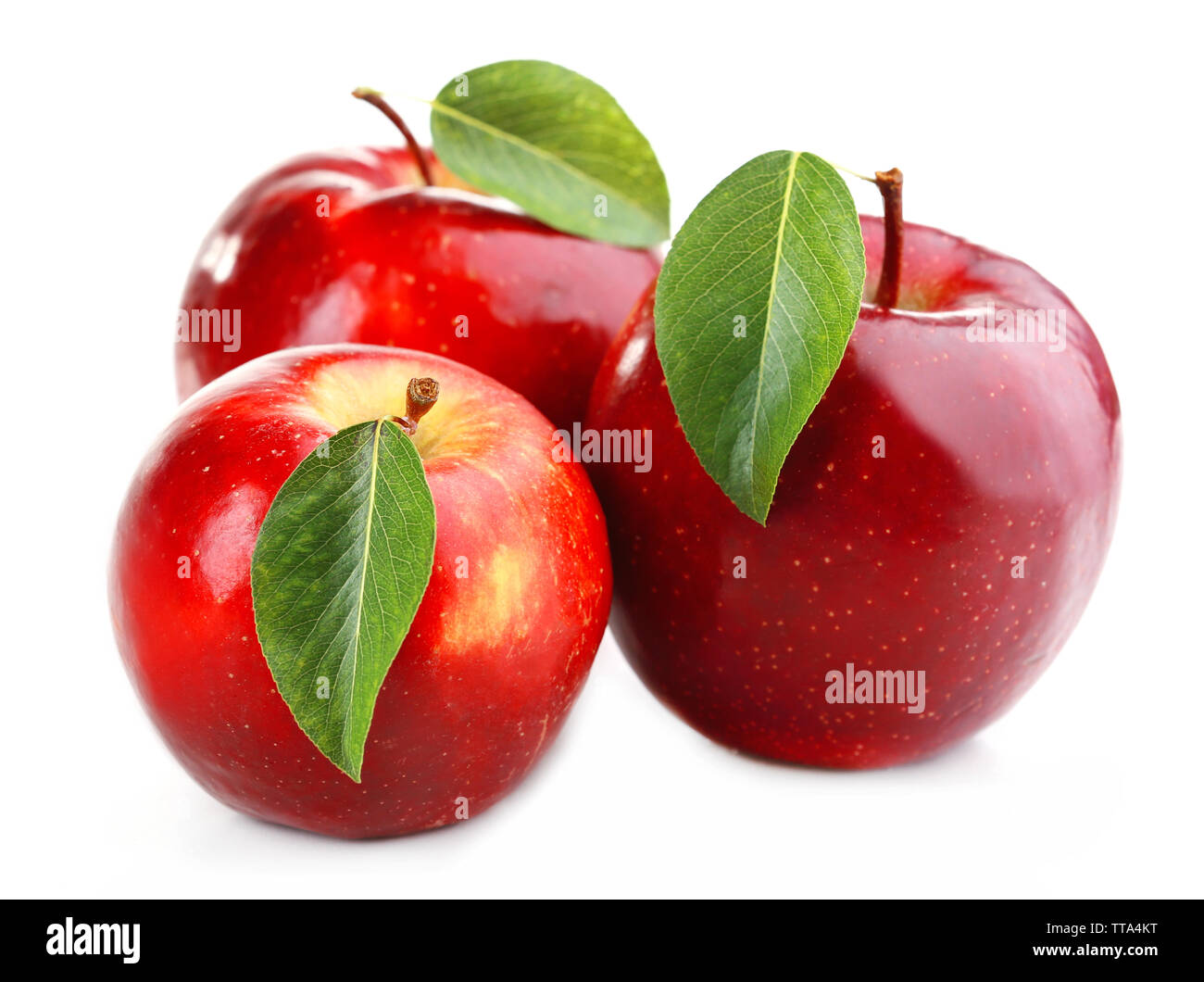 Red apples isolated on white Stock Photo - Alamy