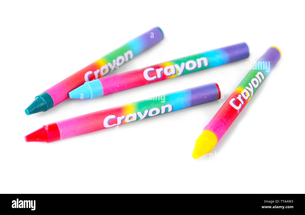 Colorful pastel crayons isolated on white Stock Photo - Alamy