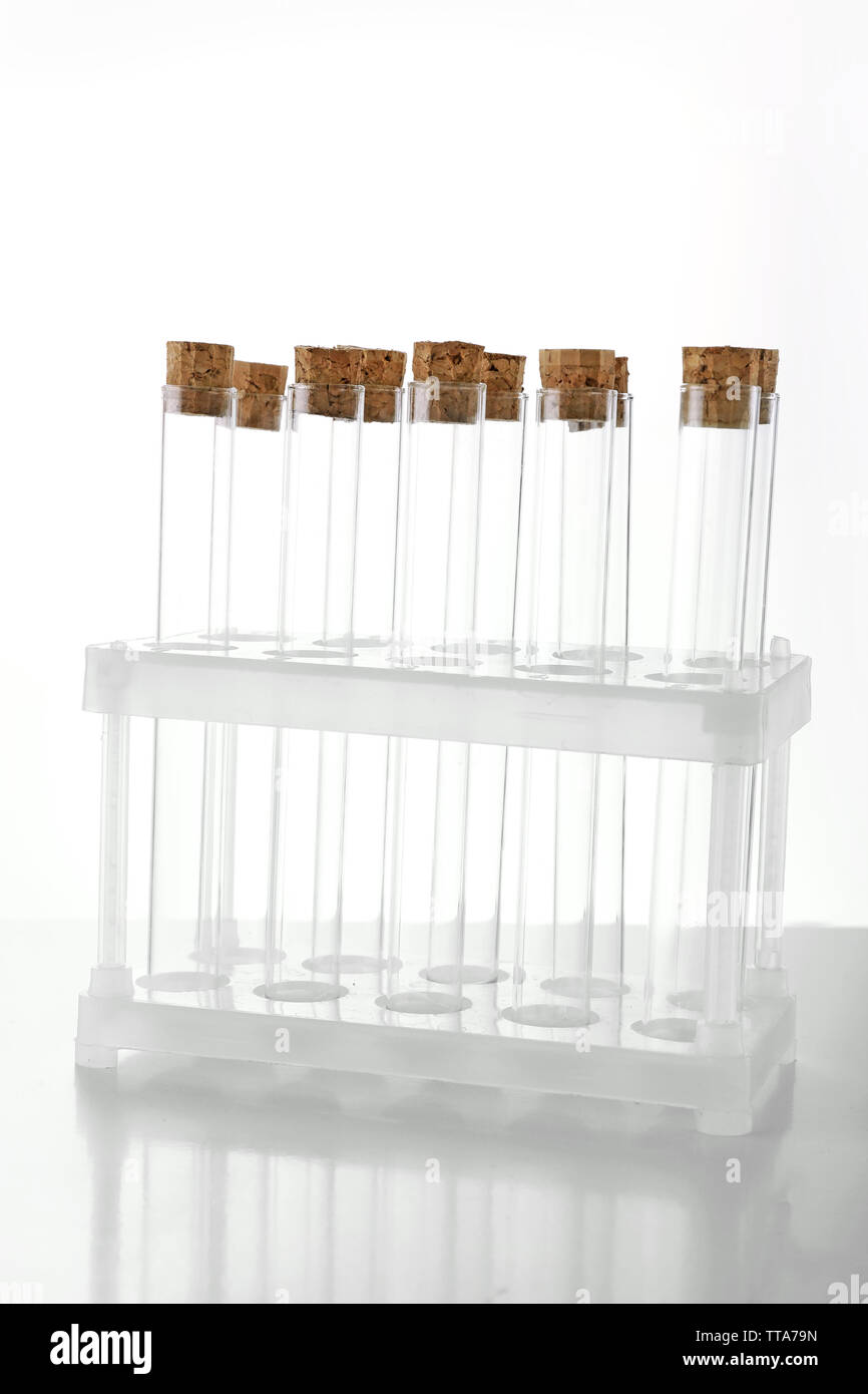 Empty laboratory test tubes isolated on white Stock Photo - Alamy