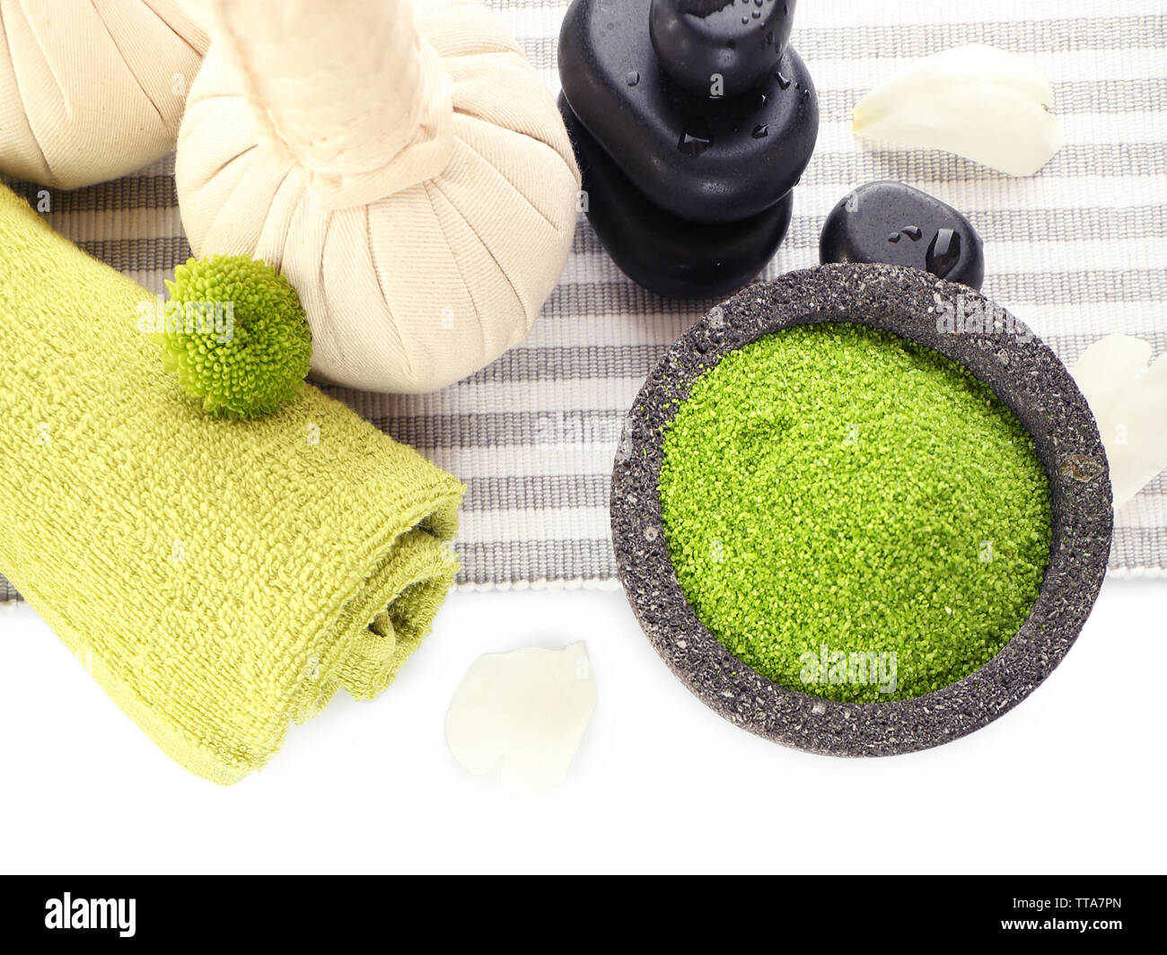 Beautiful composition of spa treatment, isolated on white Stock Photo ...