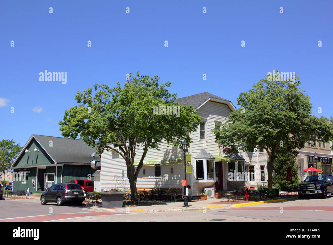 Downtown in Middleton, a small village in Wisconsin, USA Stock Photo ...