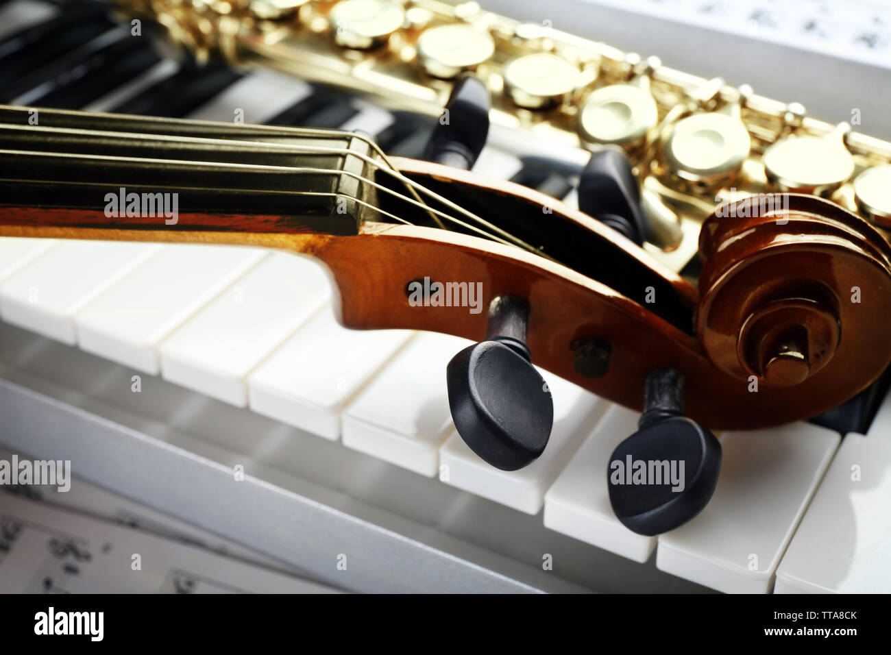 Musical instruments close up Stock Photo - Alamy