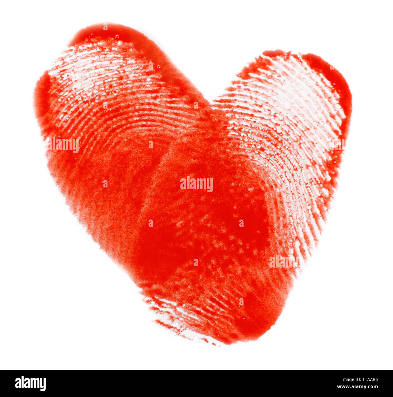 Heart of fingerprints on white paper background Stock Photo - Alamy