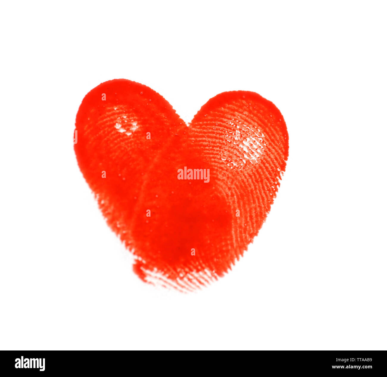 Heart of fingerprints on white paper background Stock Photo - Alamy