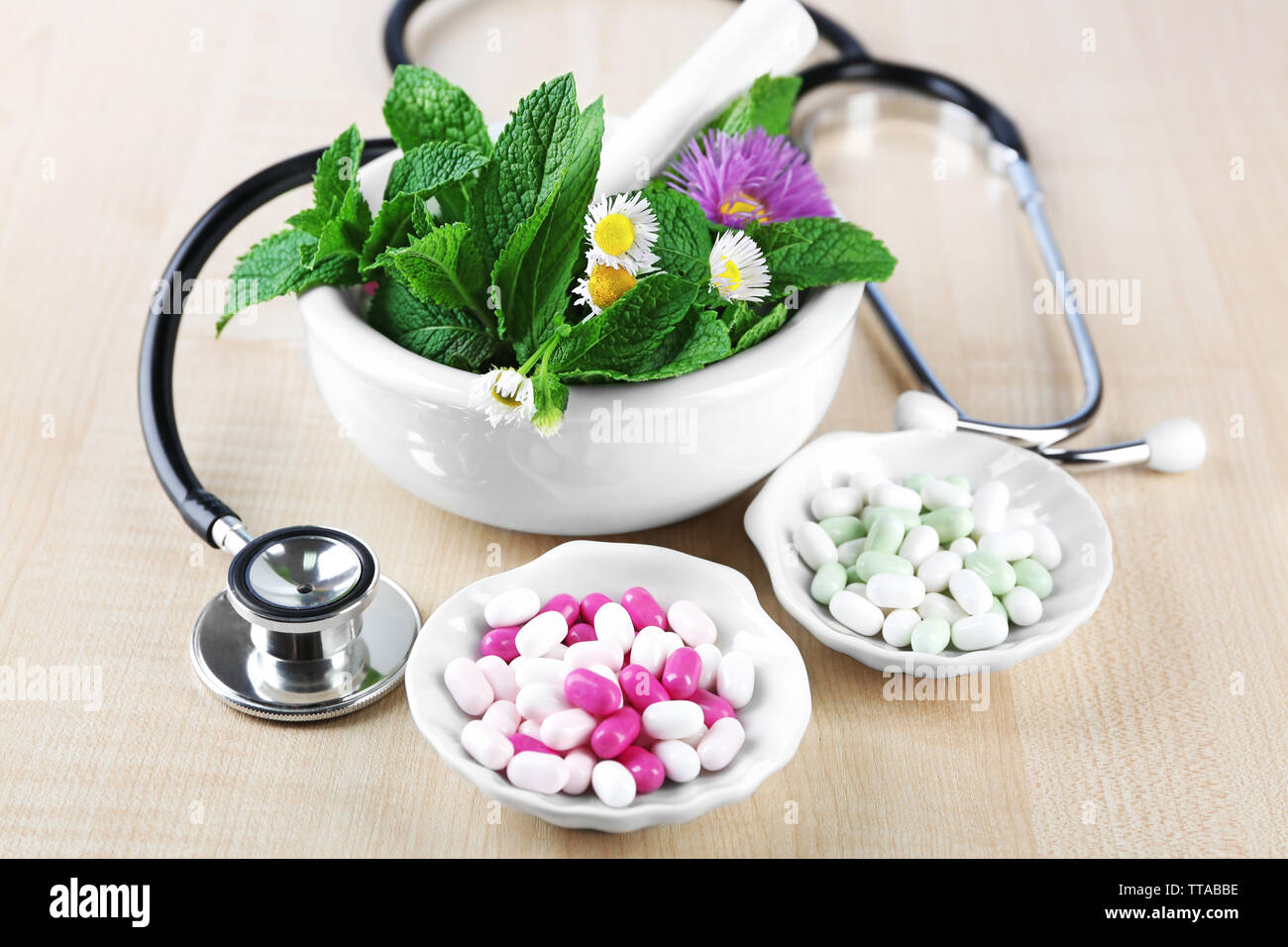 Alternative medicine herbs stethoscope on hi-res stock photography and ...