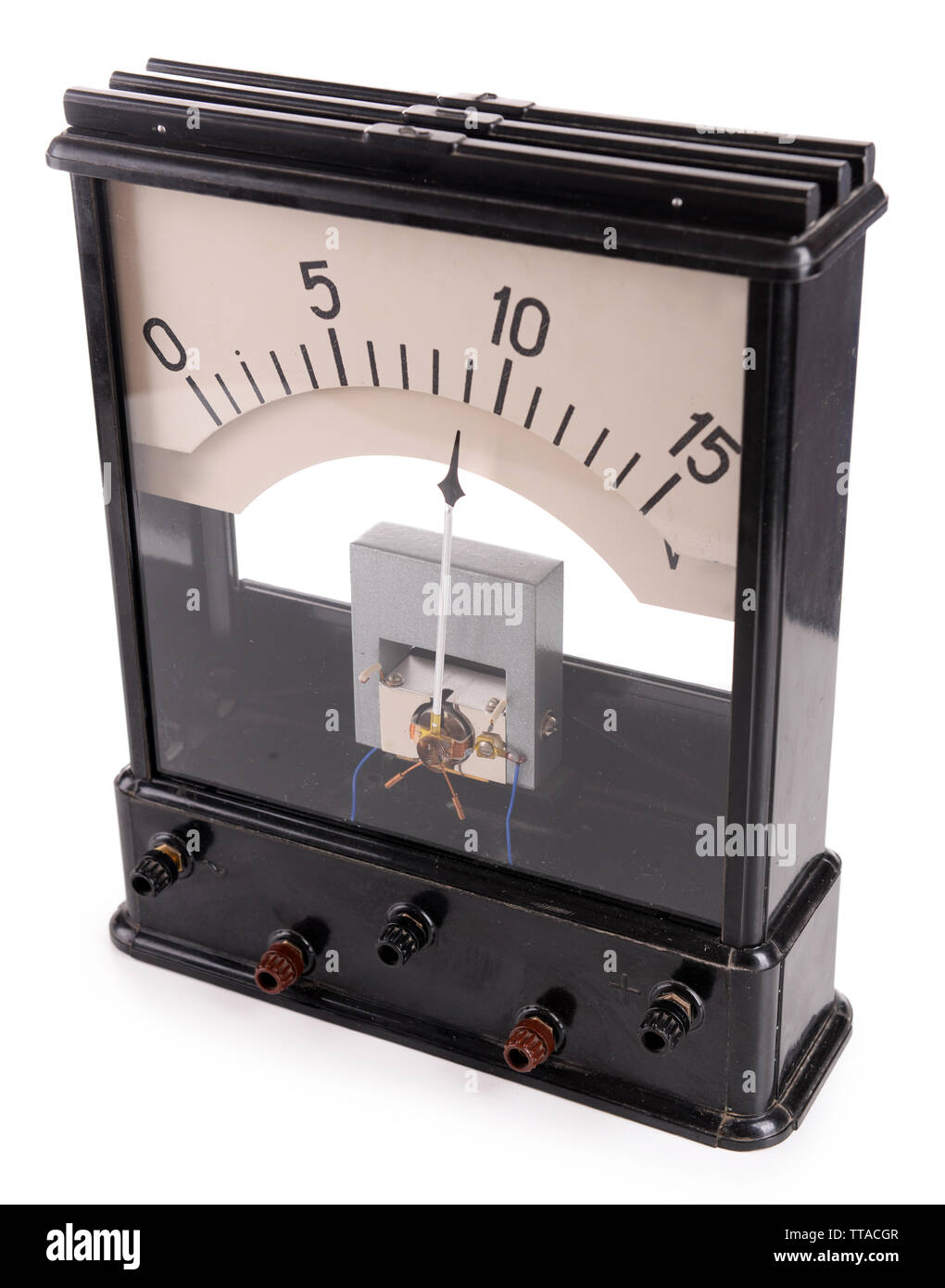 Vintage voltmeter isolated on white Stock Photo - Alamy