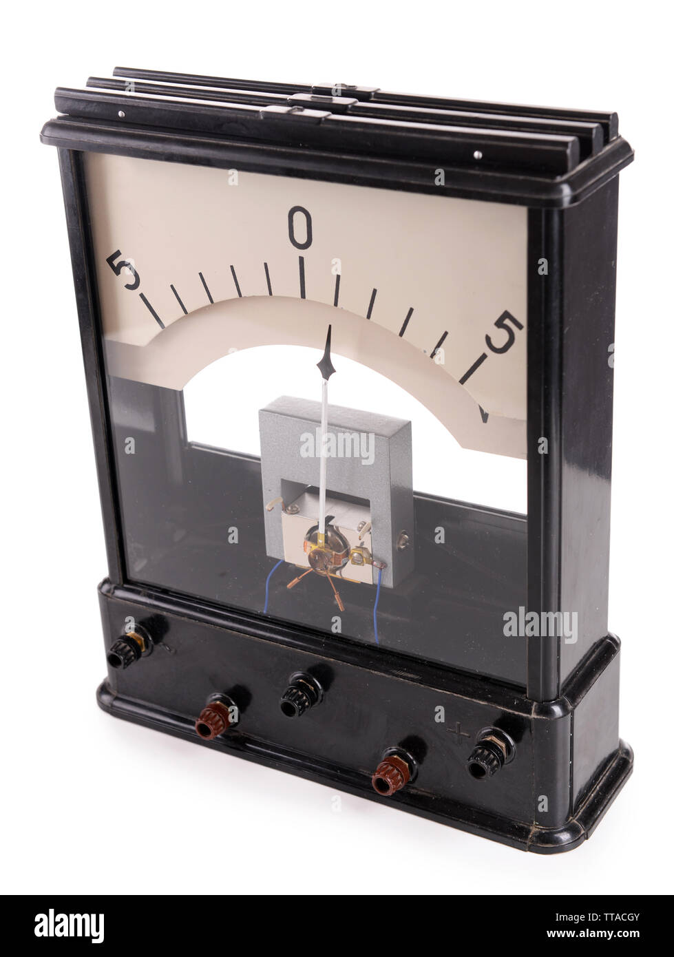 Vintage voltmeter isolated on white Stock Photo - Alamy