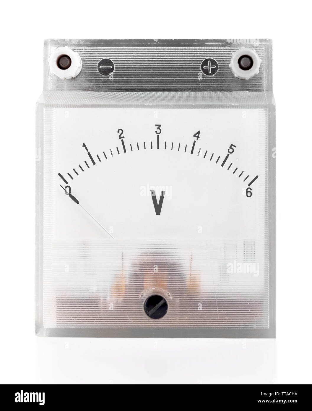 Vintage voltmeter isolated on white Stock Photo - Alamy