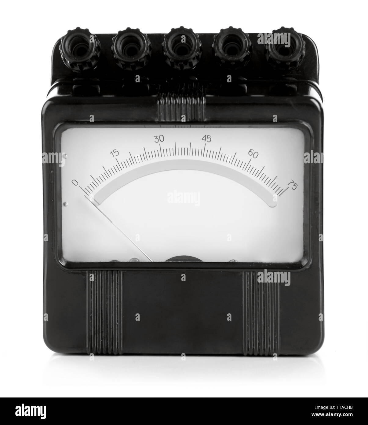 Vintage voltmeter isolated on white Stock Photo - Alamy