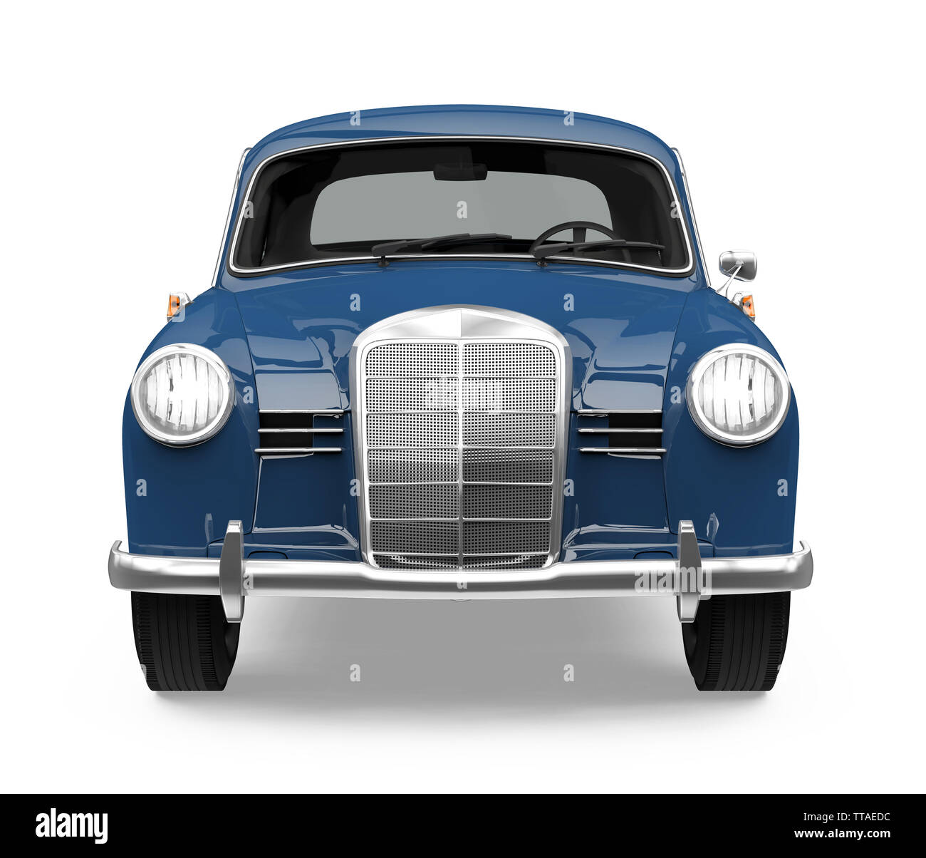 Blue Vintage Car Isolated Stock Photo - Alamy