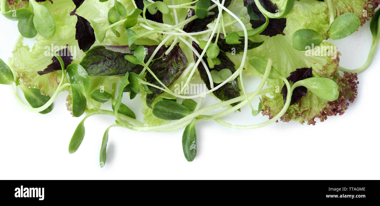 Fresh mixed green salad isolated on white Stock Photo - Alamy