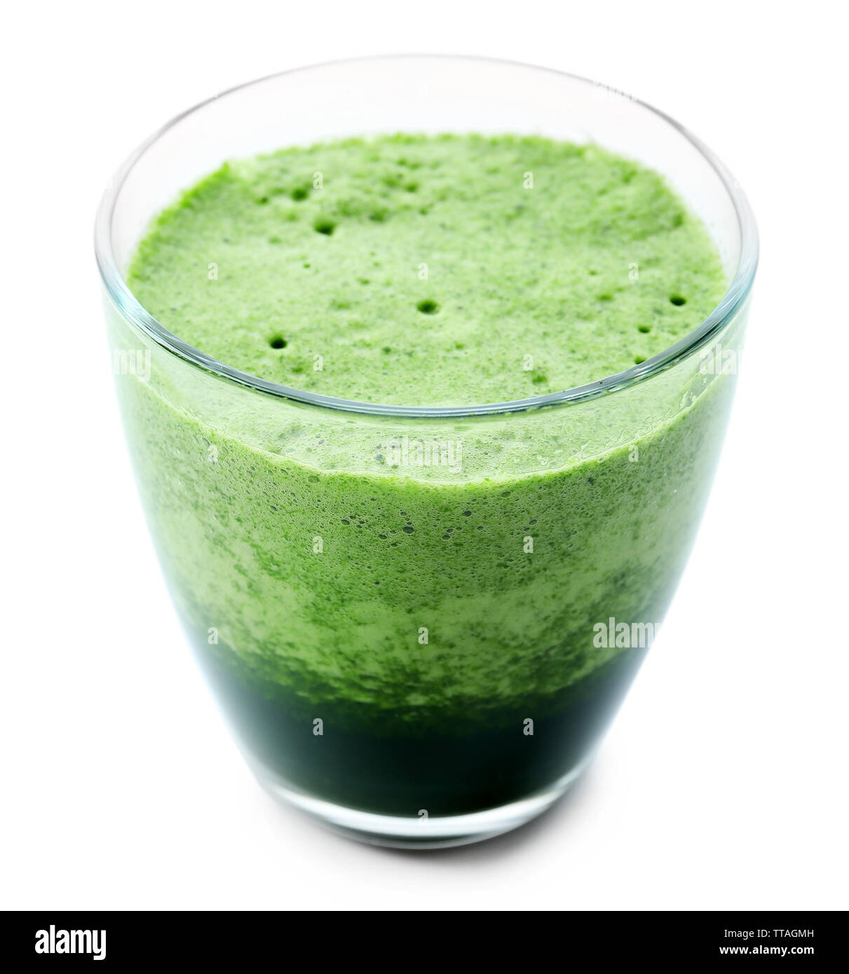 Glass of green vegetable juice isolated on white Stock Photo - Alamy