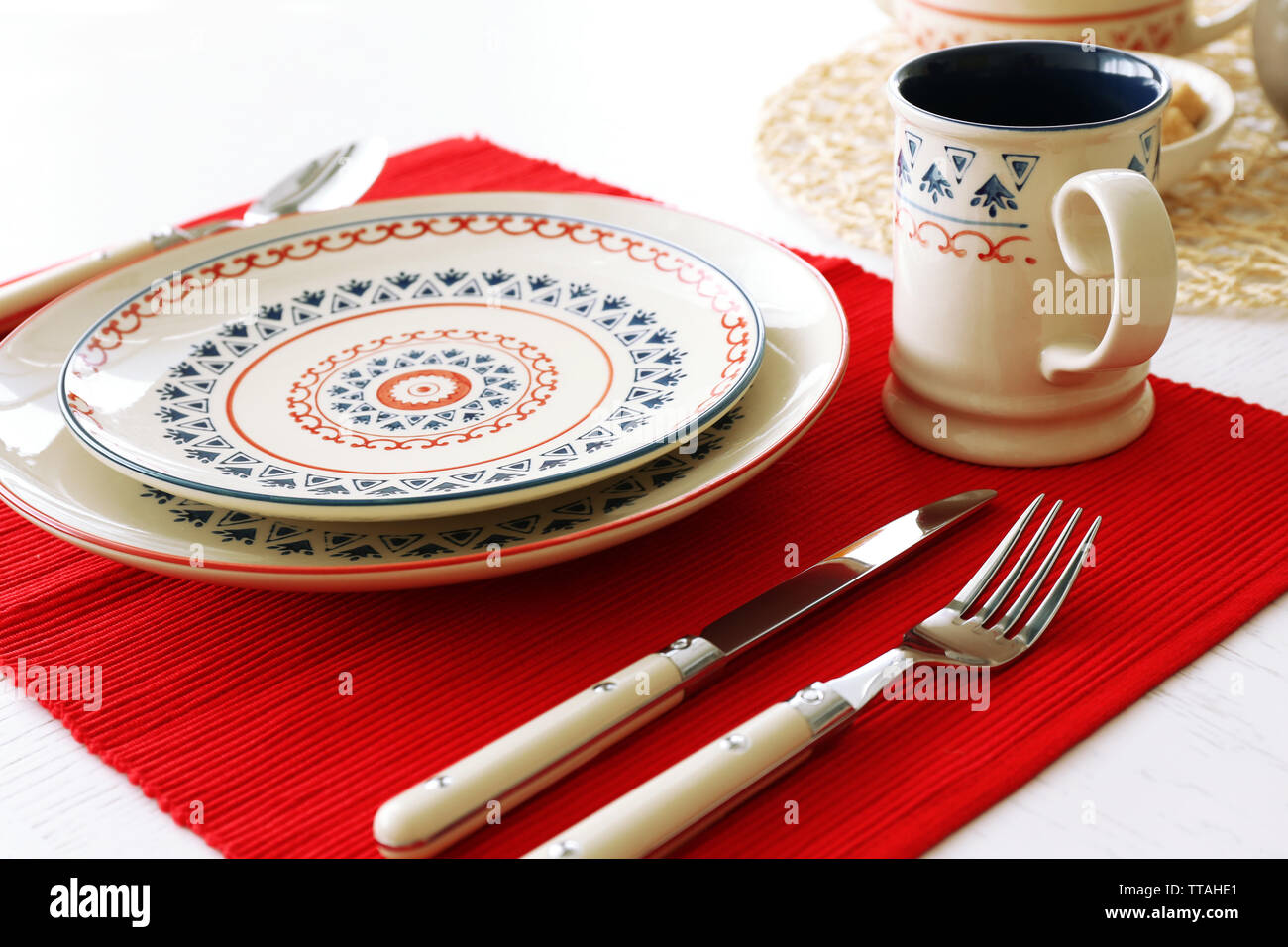 Red luxury napkin hi-res stock photography and images - Alamy