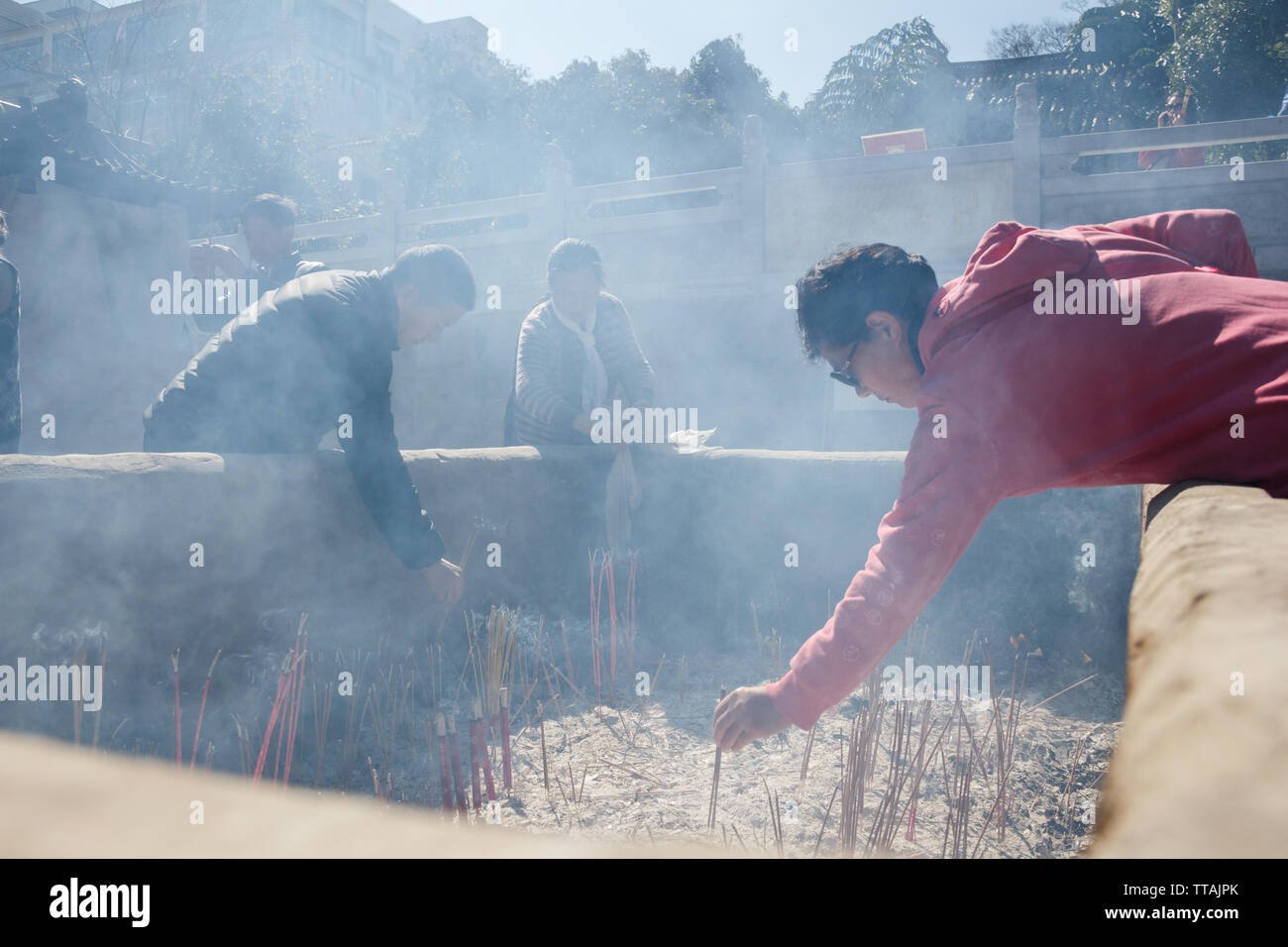 17 Feb 2018-Kunming/China- People burn incense sticks: Chinese New Year ...