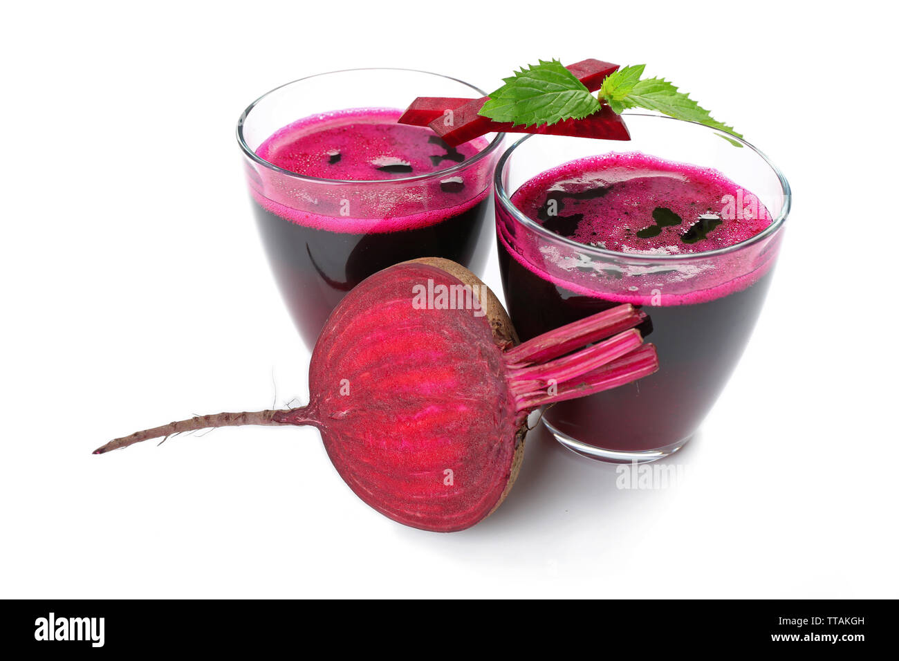 Fresh beet juice isolated on white Stock Photo - Alamy