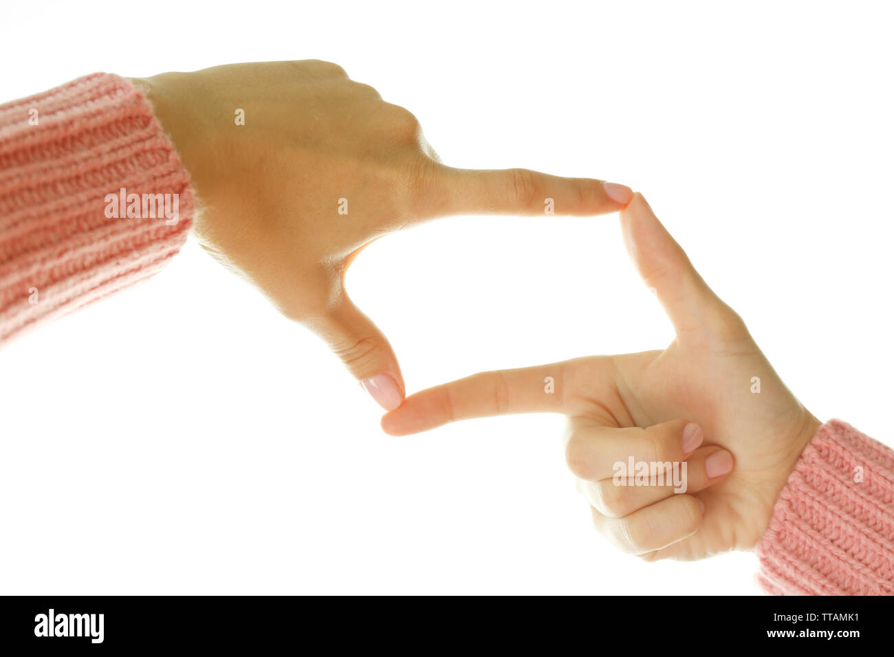 Finger frame isolated on white Stock Photo - Alamy