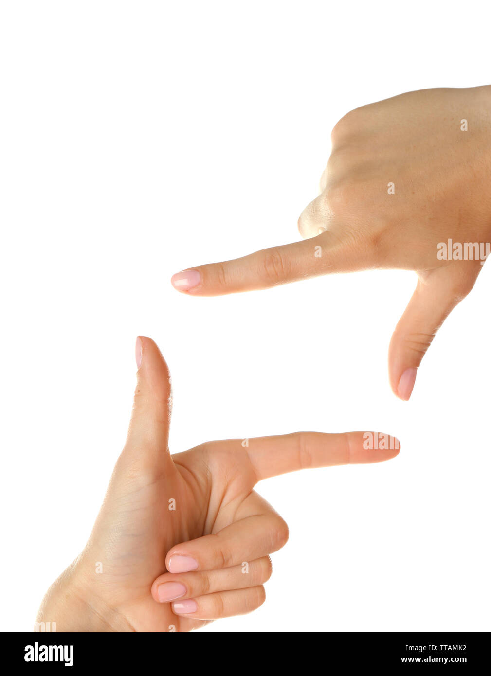 Finger frame isolated on white Stock Photo - Alamy
