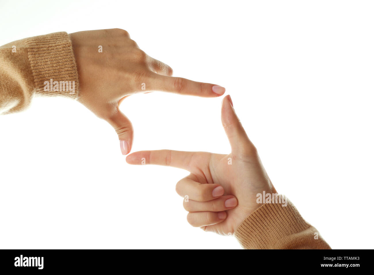 Finger frame isolated on white Stock Photo - Alamy
