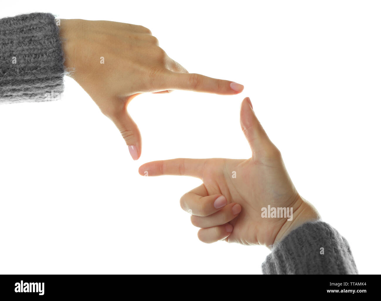 Finger frame isolated on white Stock Photo - Alamy