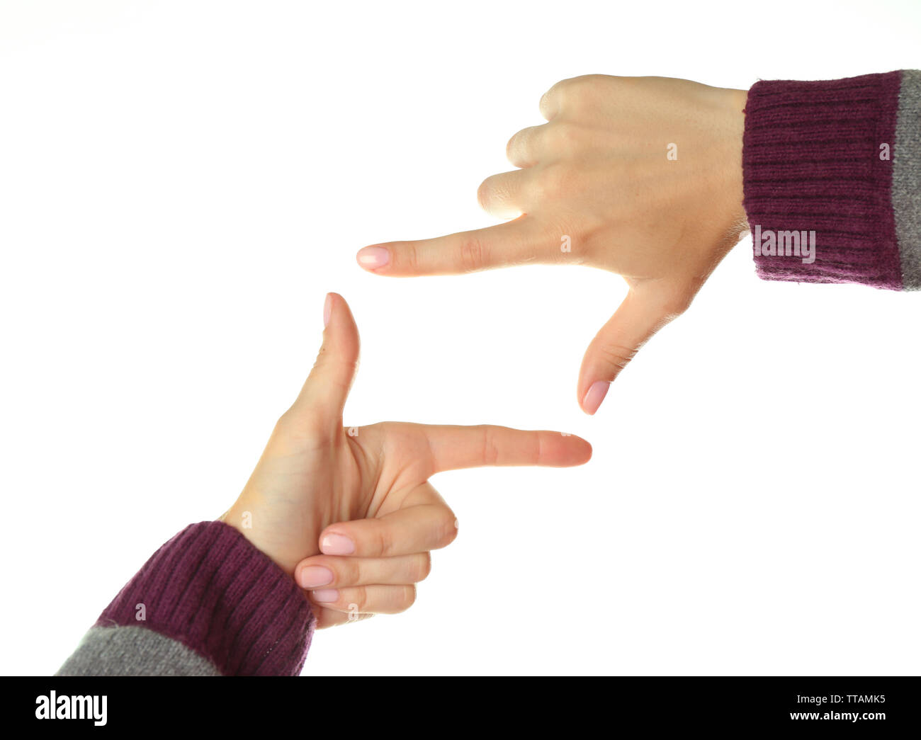 Finger frame isolated on white Stock Photo - Alamy