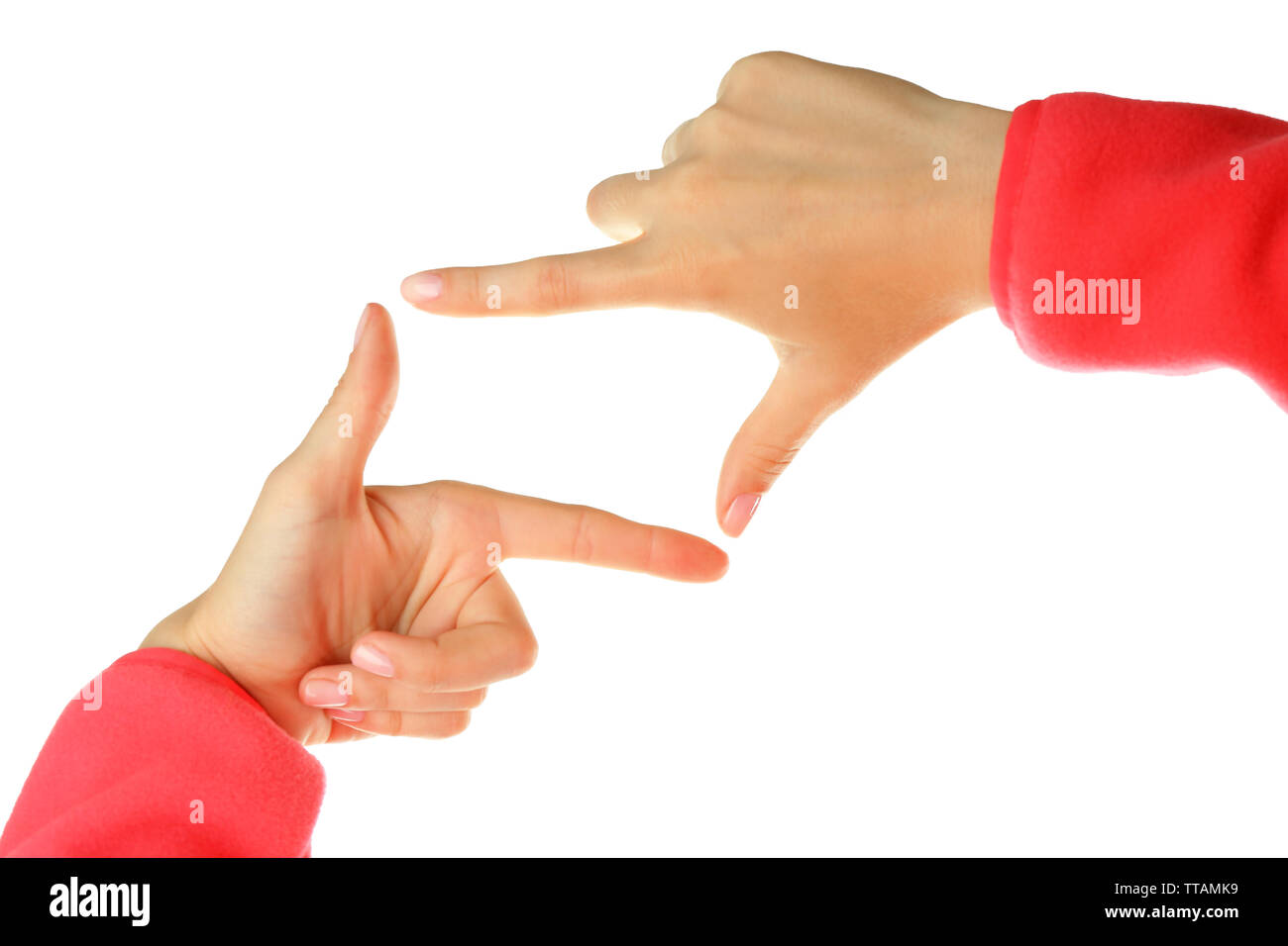 Finger frame isolated on white Stock Photo - Alamy