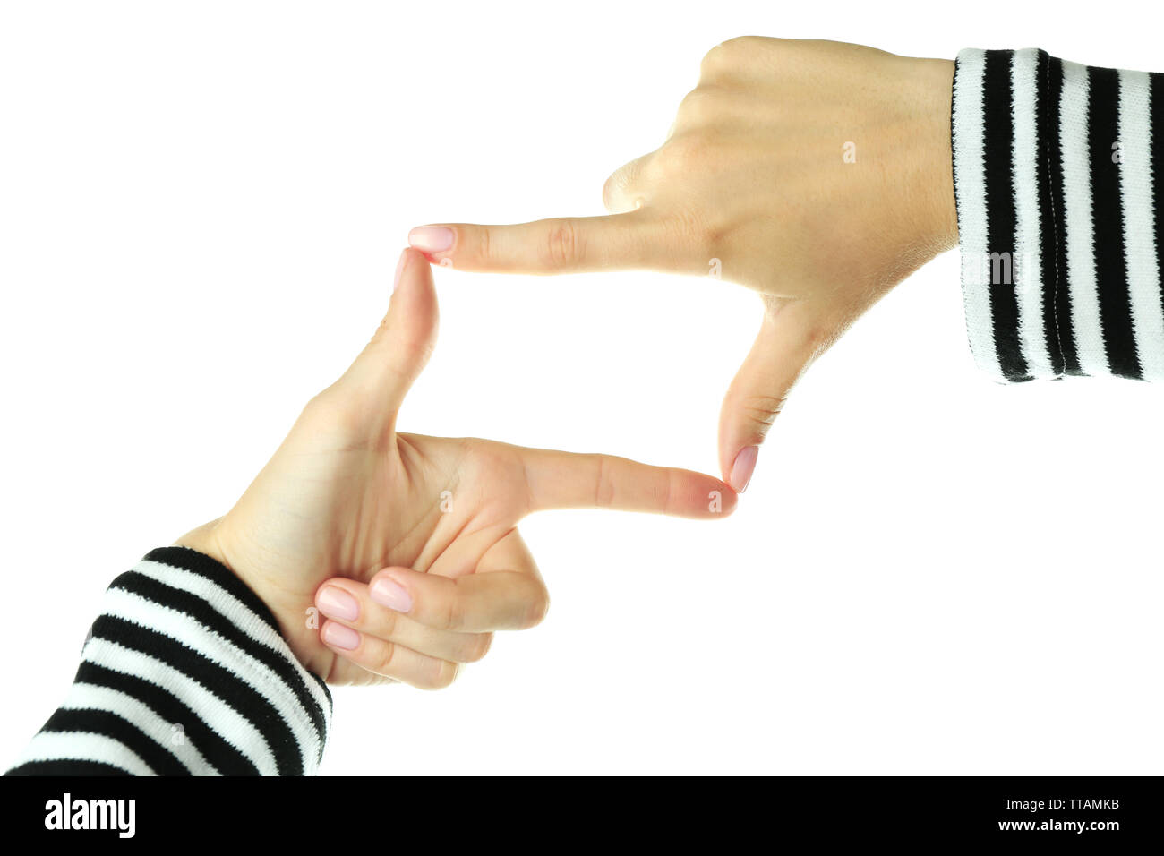 Finger frame isolated on white Stock Photo - Alamy