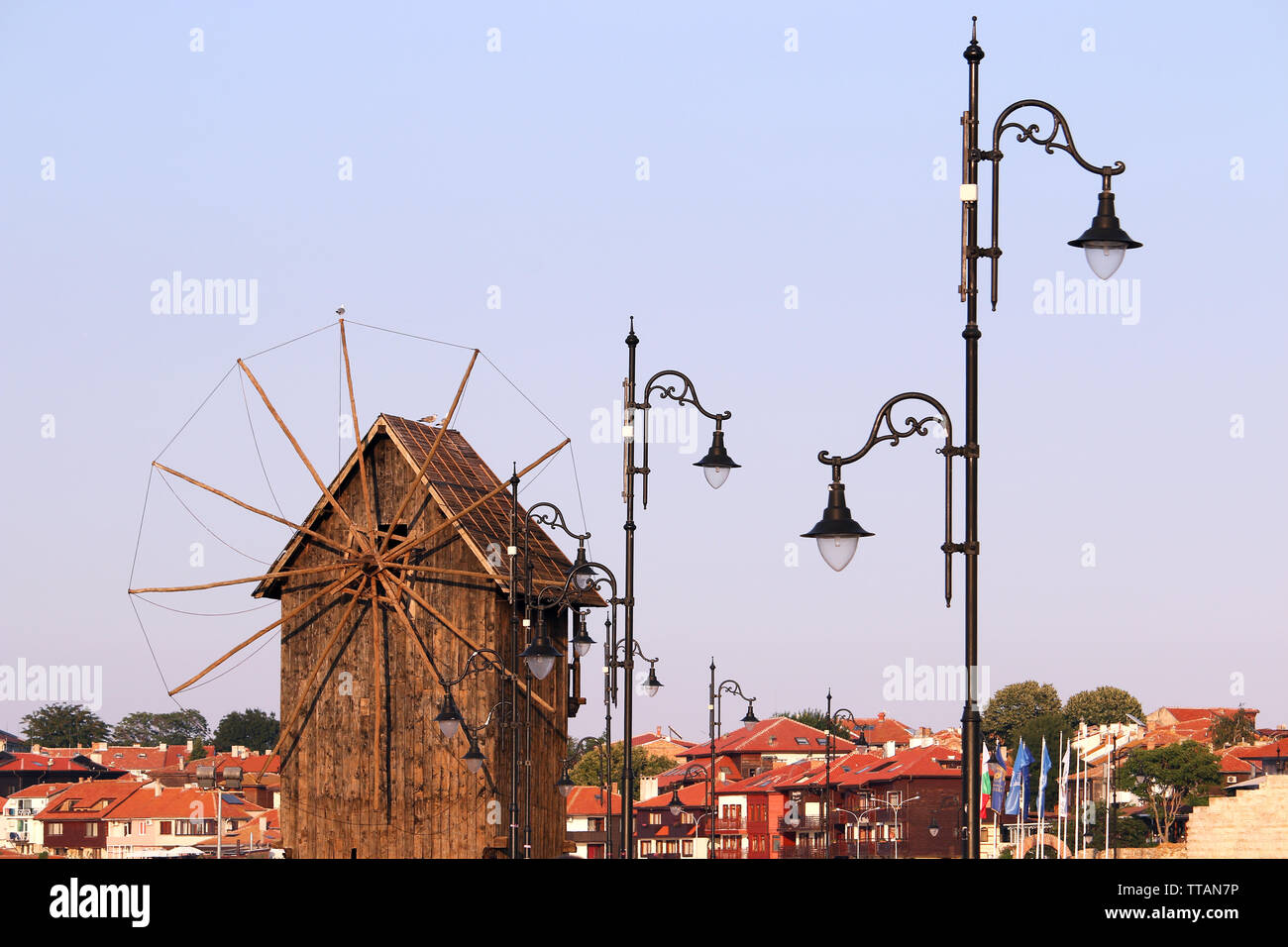 Old wooden windmill nesebar town hi-res stock photography and images ...