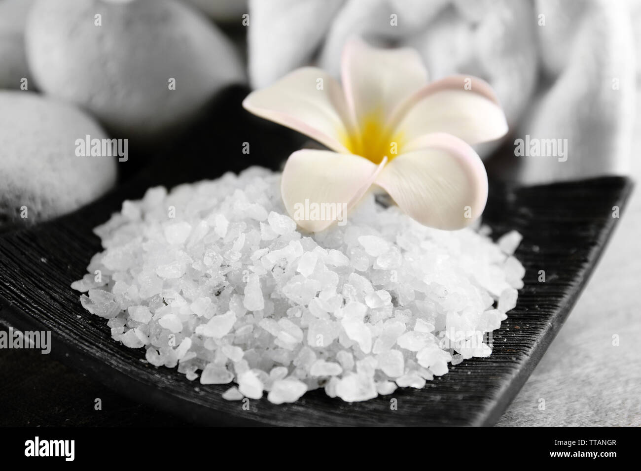 Spa still life with white flower, closeup Stock Photo - Alamy