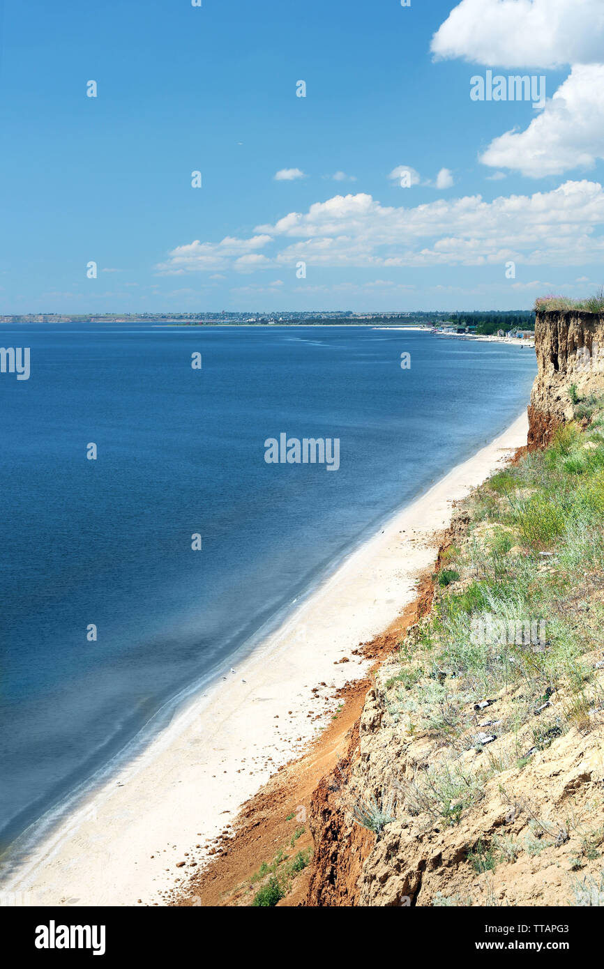 Beautiful country landscape with river Stock Photo - Alamy