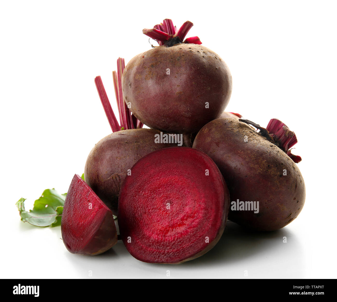 Young beets with leaf isolated on white Stock Photo - Alamy
