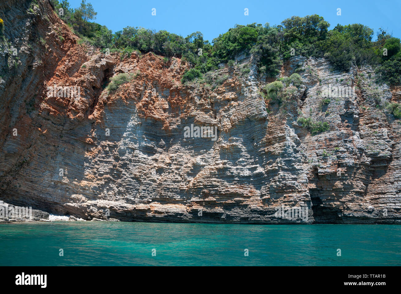Turquoise water and rocks, Montenegro Stock Photo - Alamy