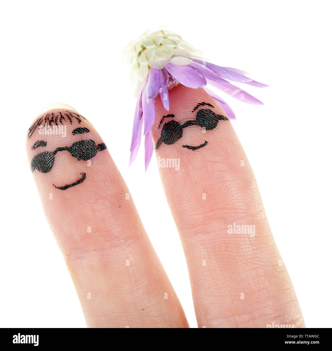 Fingers with funny smiles, isolated on white Stock Photo - Alamy