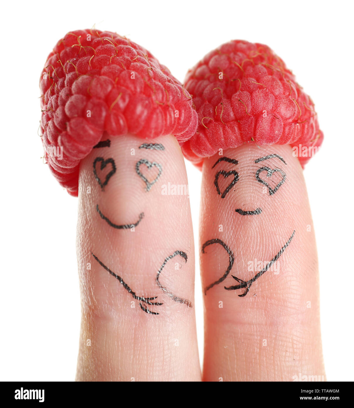 Fingers with funny smiles, isolated on white Stock Photo - Alamy