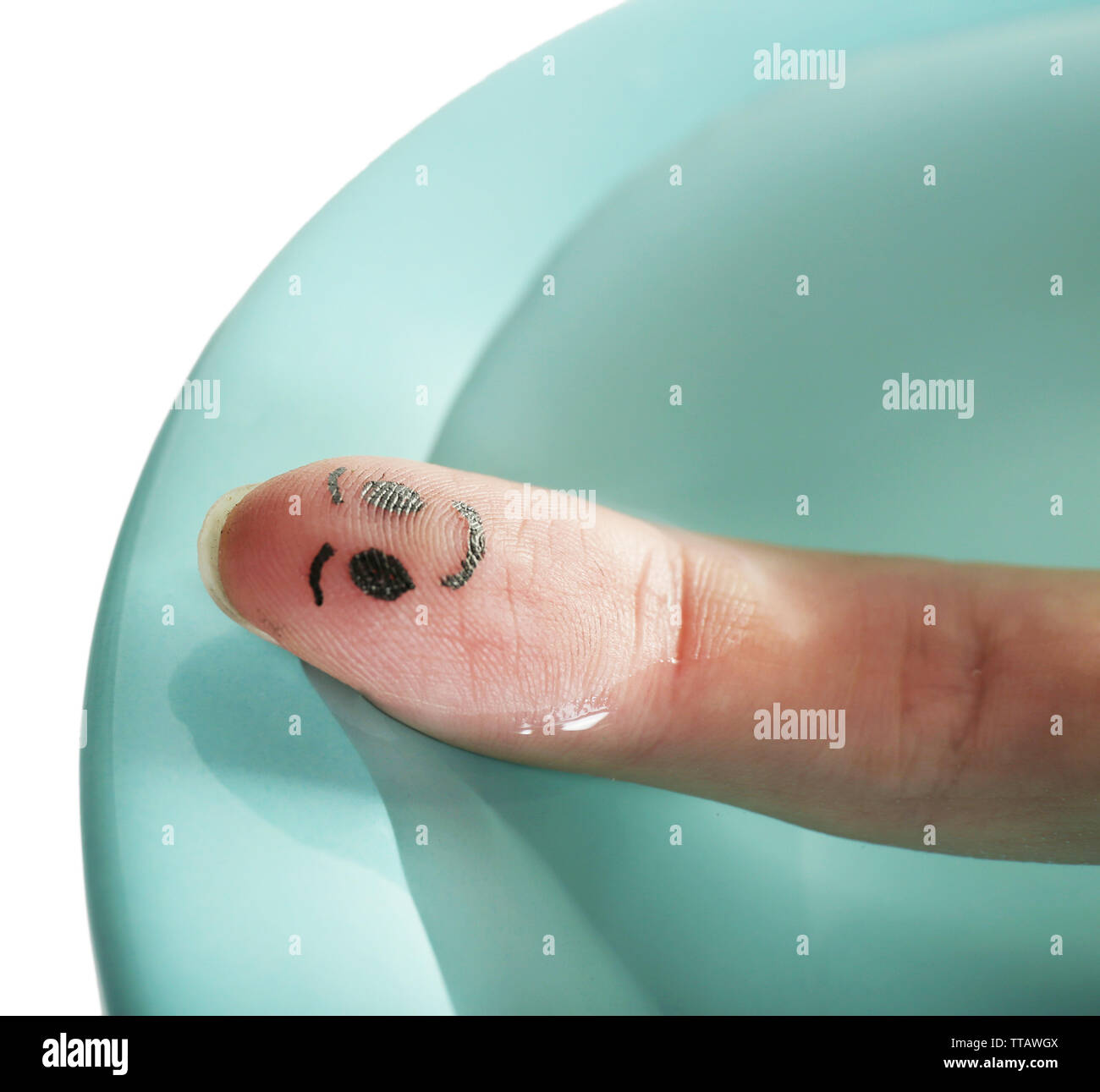 Finger with funny smiles in pool Stock Photo - Alamy