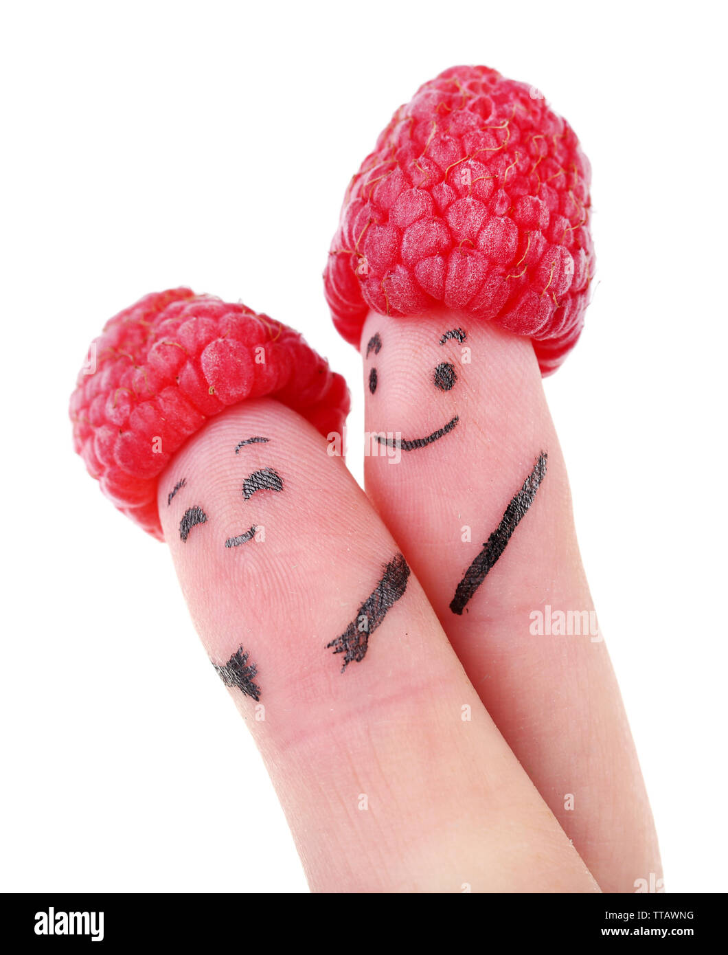 Fingers with funny smiles, isolated on white Stock Photo - Alamy