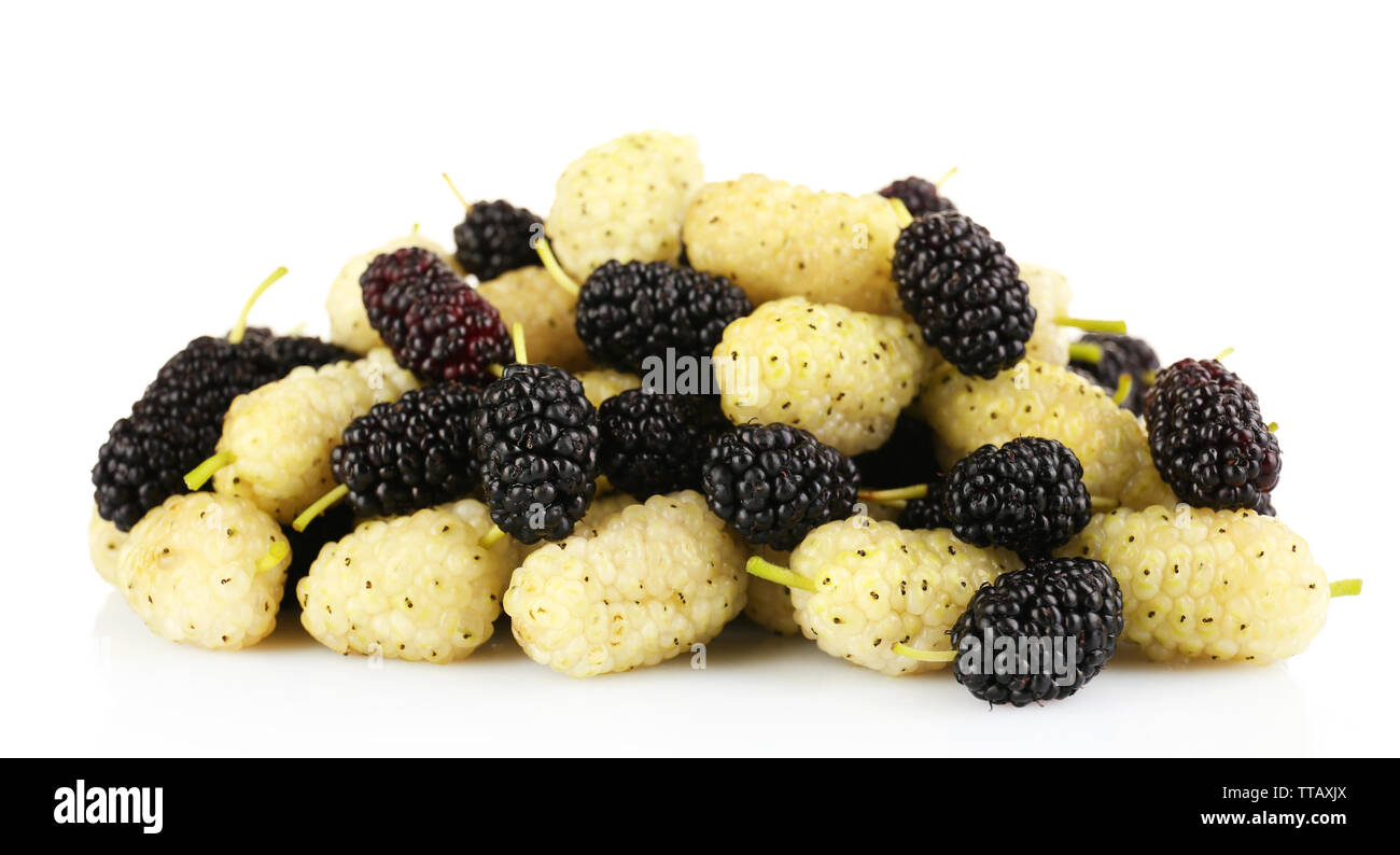 Fresh mulberry isolated on white Stock Photo - Alamy