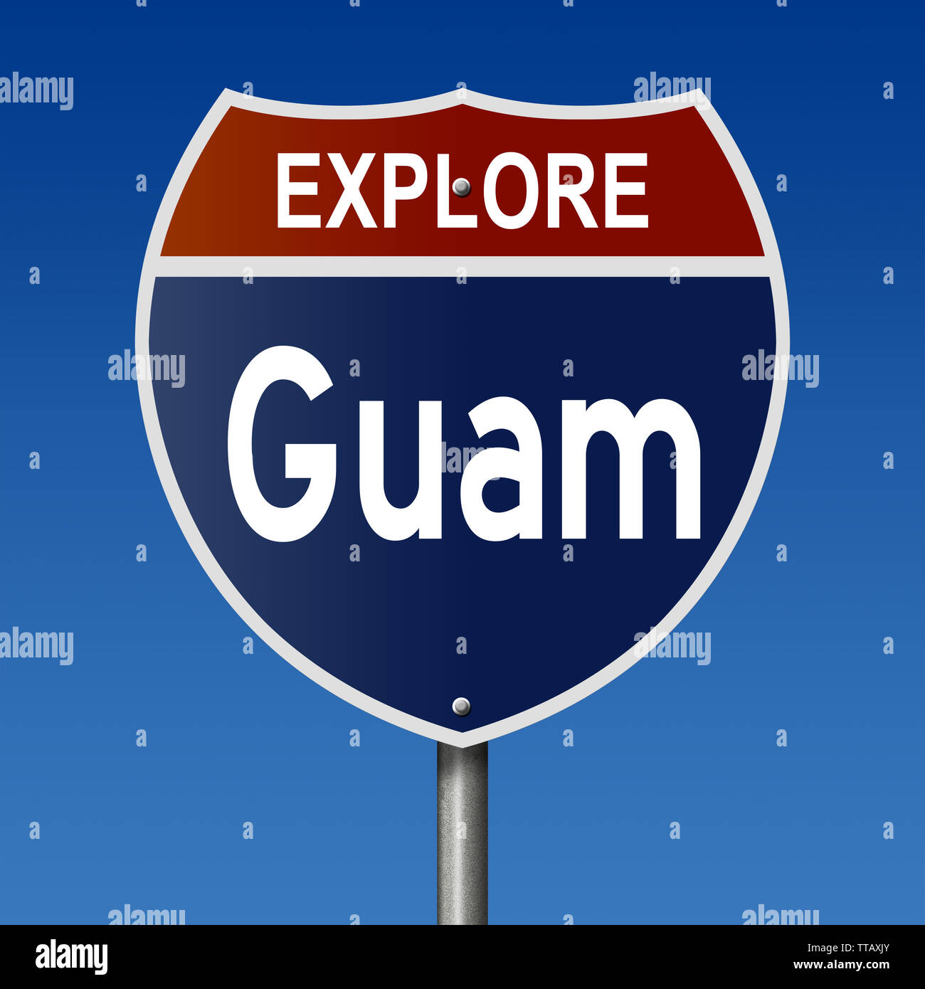 Explore Guam highway sign Stock Photo - Alamy