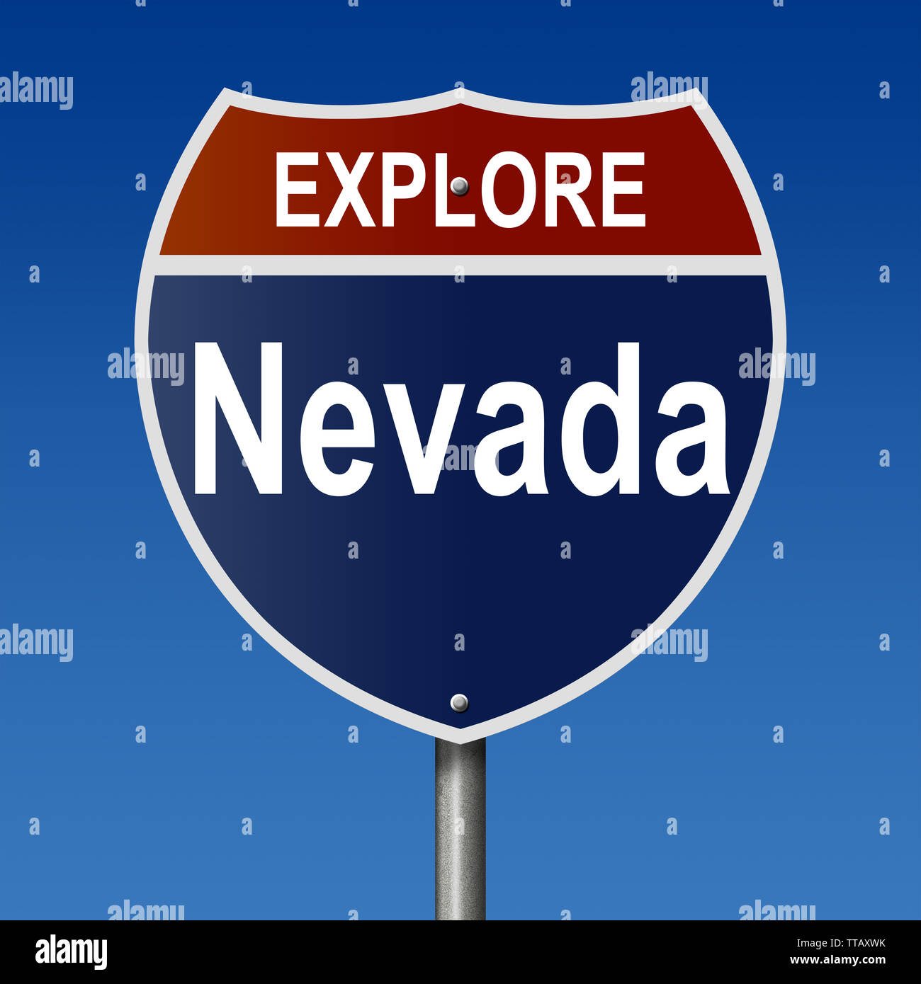 Explore Nevada highway sign Stock Photo - Alamy