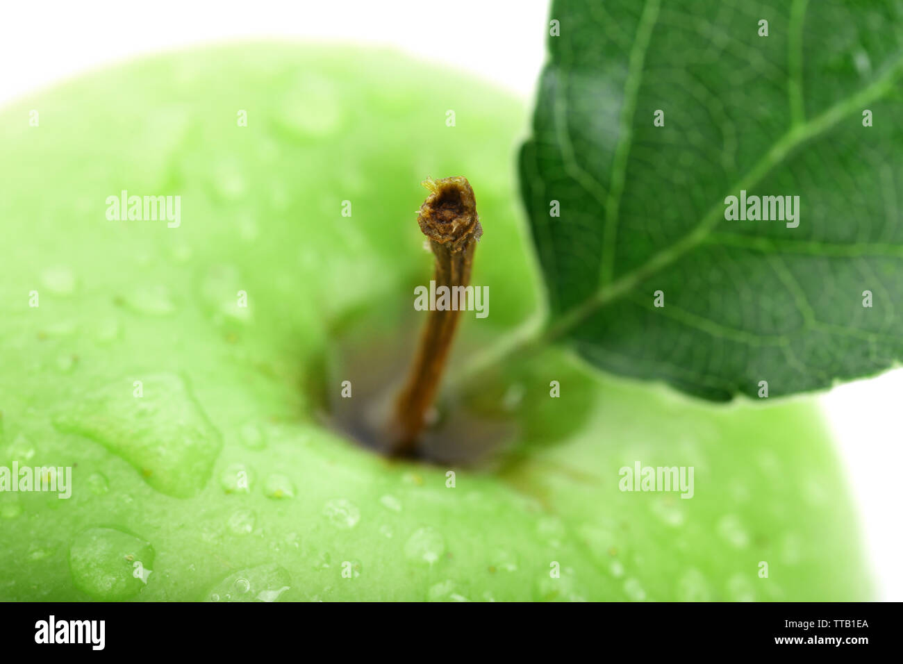 Ripe green apple close up Stock Photo - Alamy