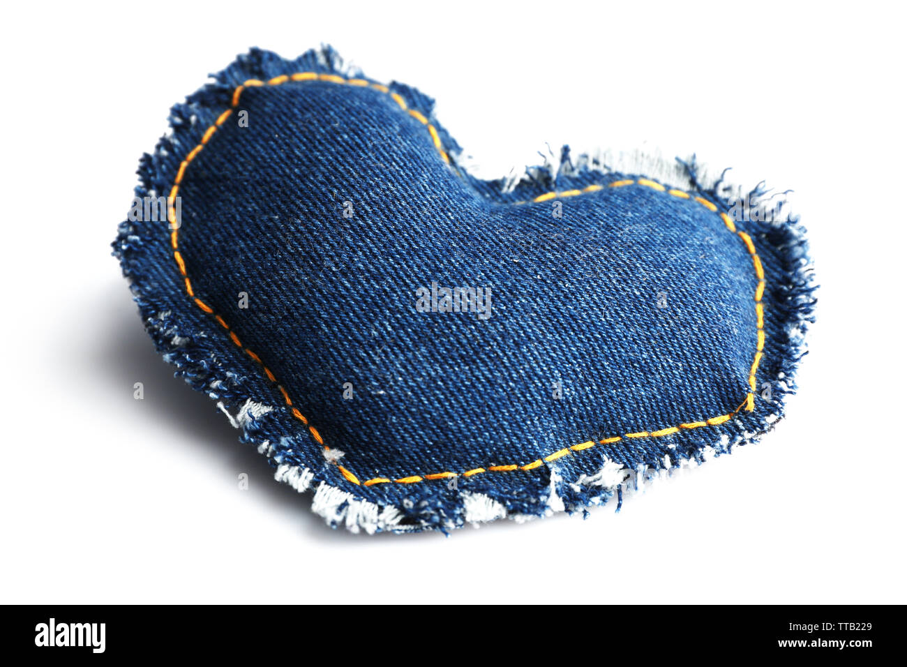 Denim heart isolated on white Stock Photo - Alamy