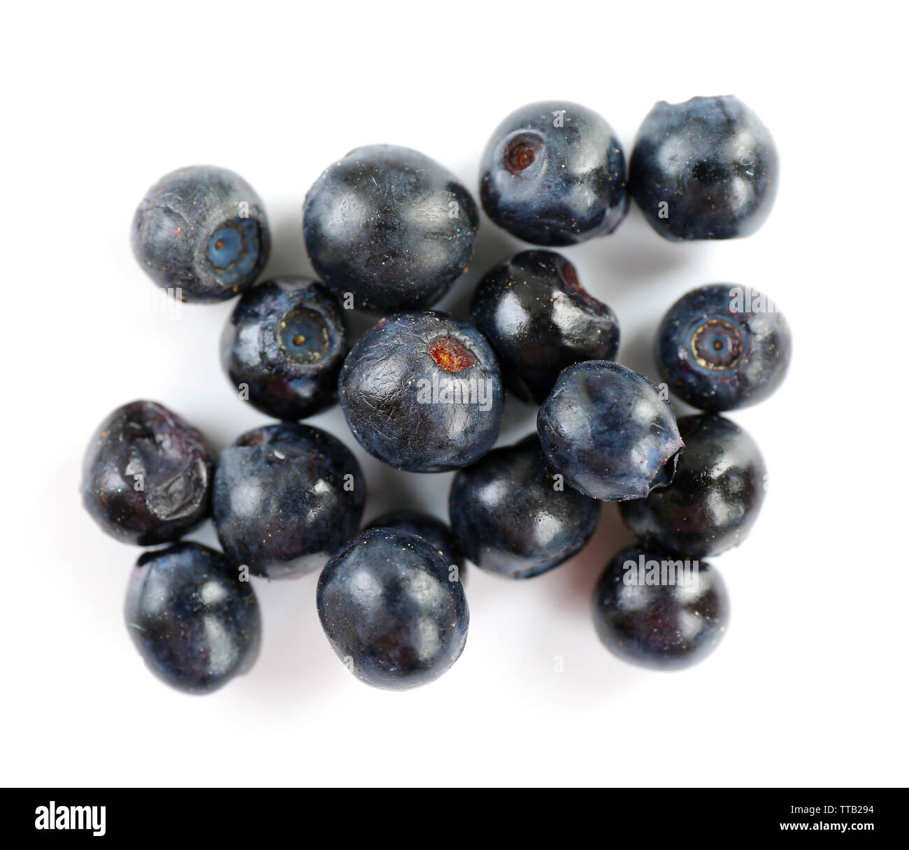 Pile of blueberries isolated on white Stock Photo - Alamy