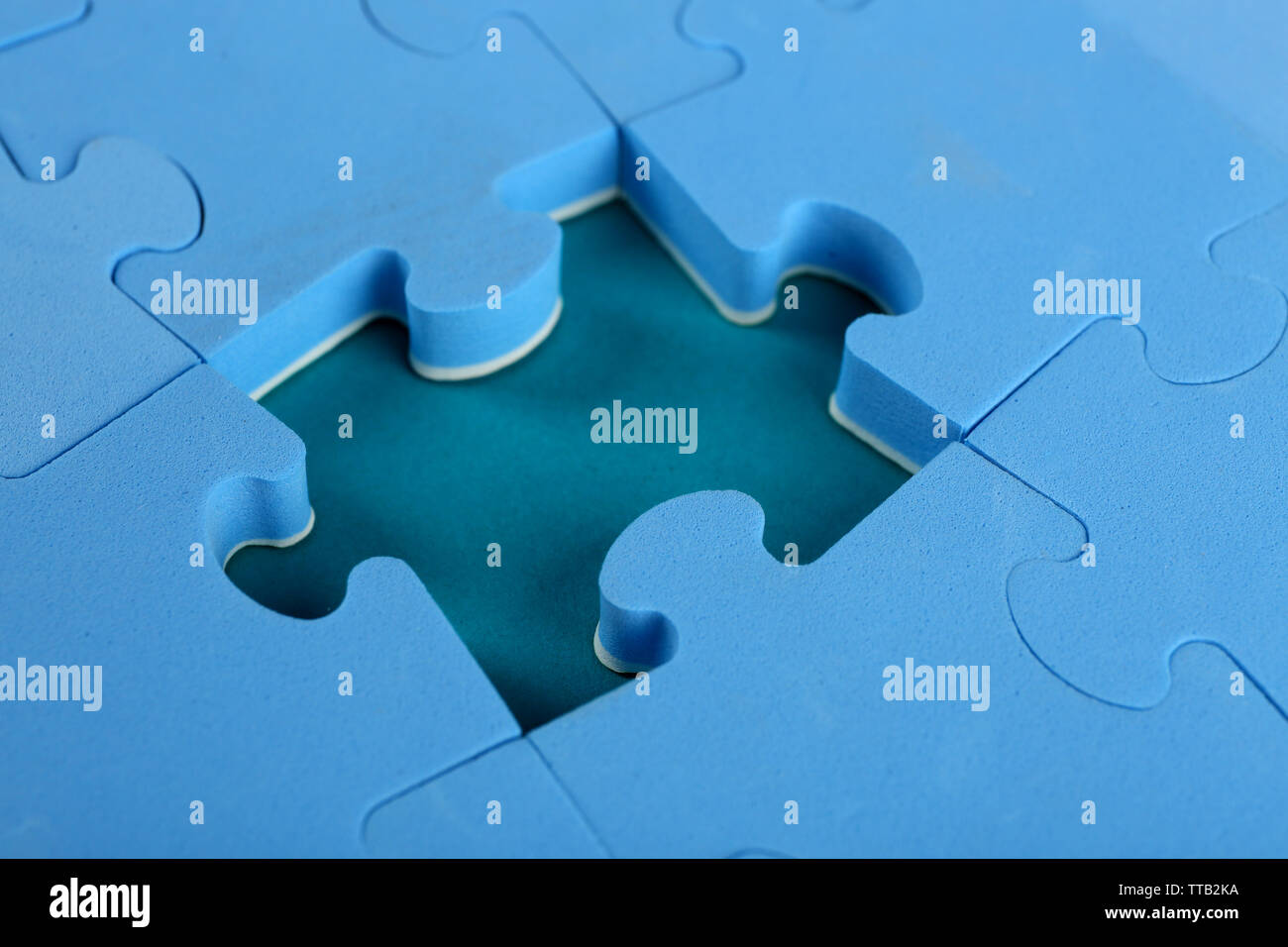 Missing puzzle piece, closeup Stock Photo - Alamy