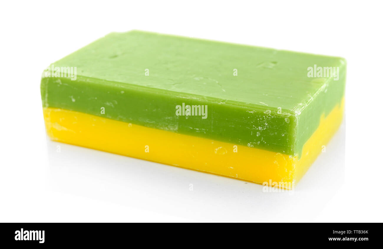 Bar of natural soap isolated on white Stock Photo - Alamy
