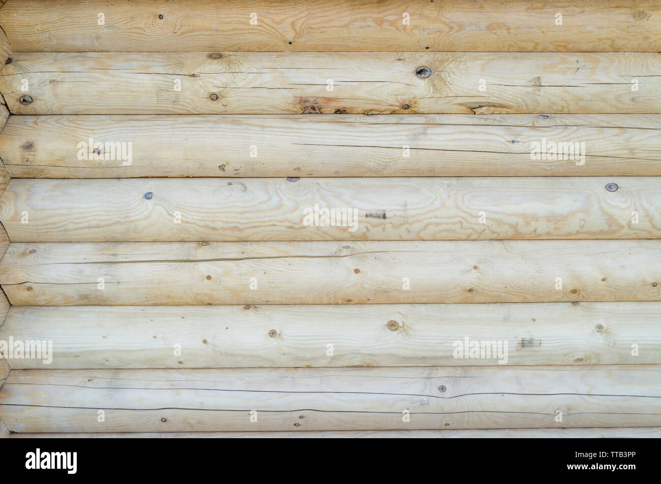 The wall of wooden house, log house from logs Stock Photo - Alamy