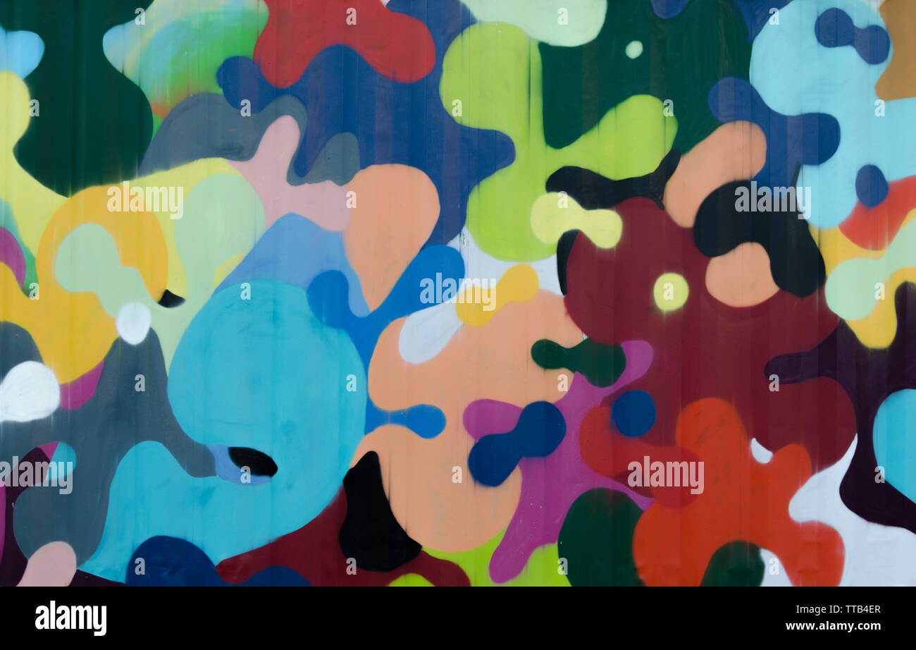 Abstract background of colorful spots, the graffiti on the wall Stock ...
