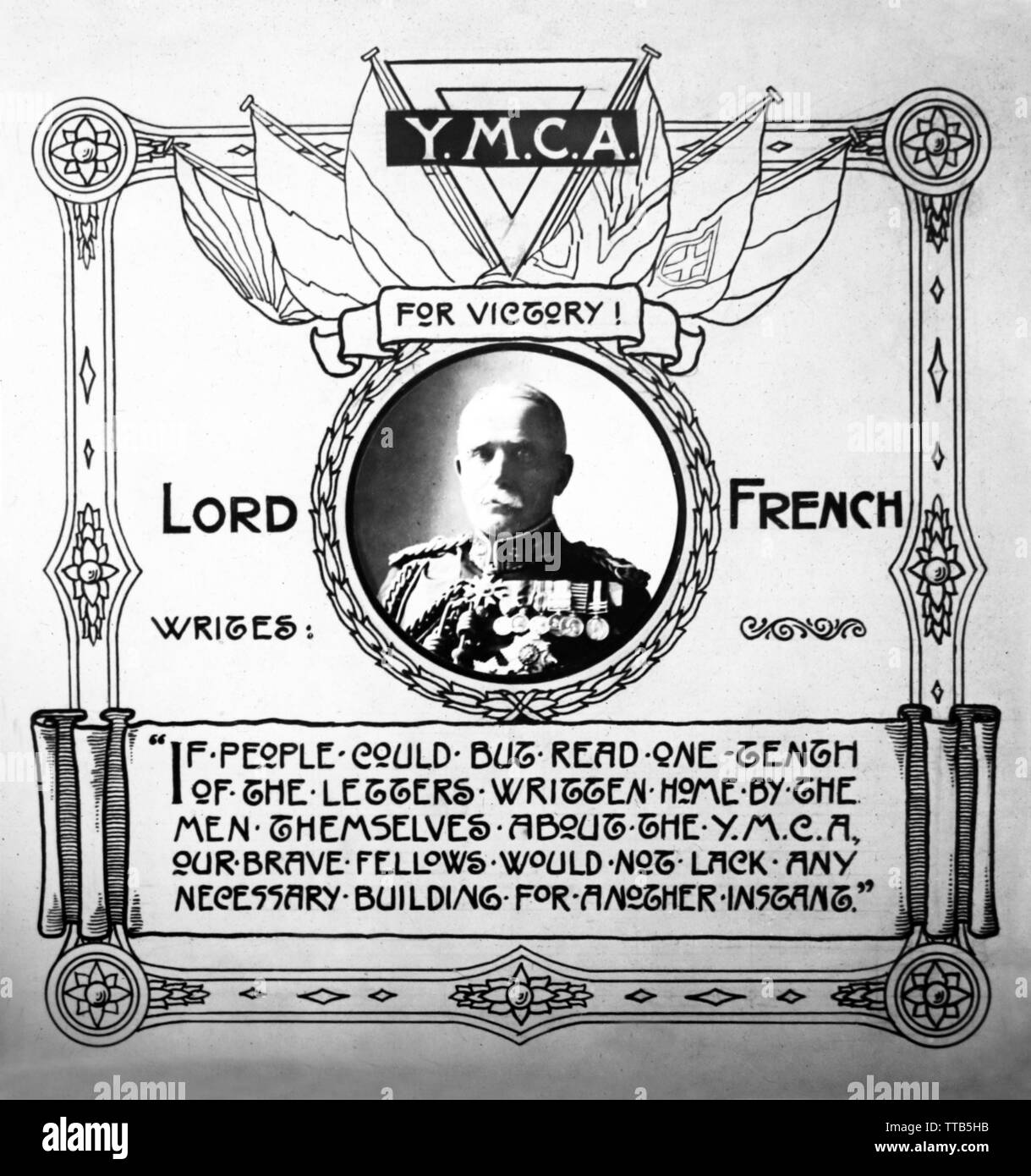 Lord French message about YMCA during WW1 Stock Photo - Alamy